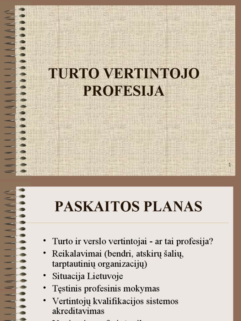 Turto Vertintojo Profesija | PDF