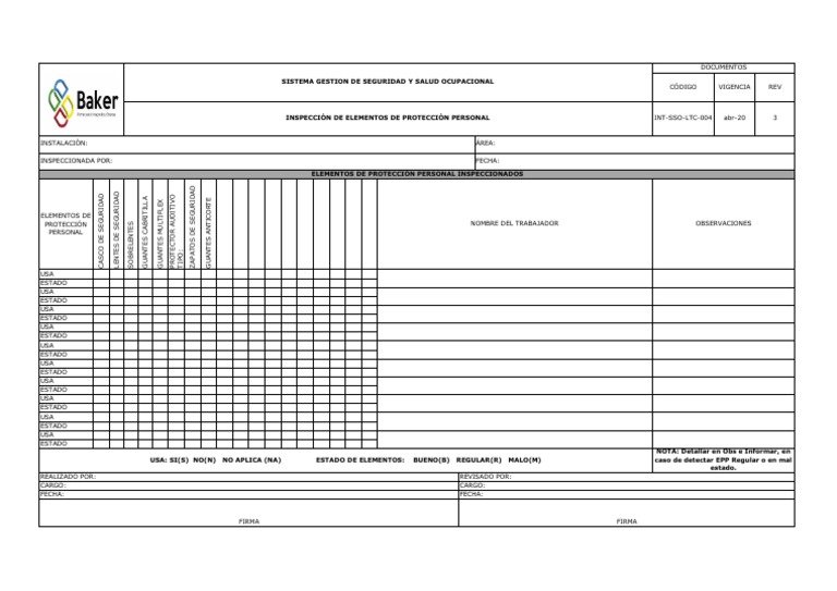Check List Epp | PDF