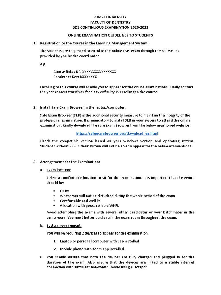 FOD Online Exam Guidelines | PDF | Software | Computer Science