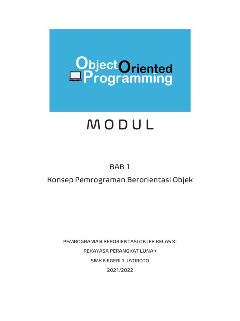 MODUL 2 - Konsep Pemrograman Berorientasi Objek Pertemuan 1 | PDF