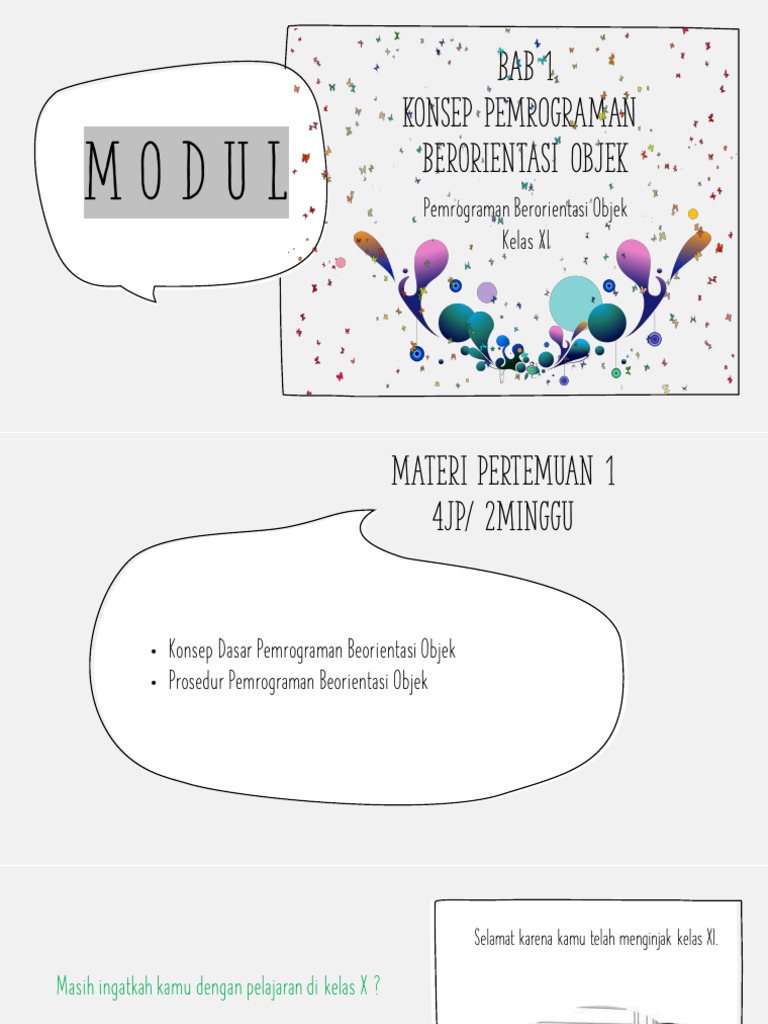 MODUL 1 - Konsep Pemrograman Berorientasi Objek Pertemuan 1 | PDF