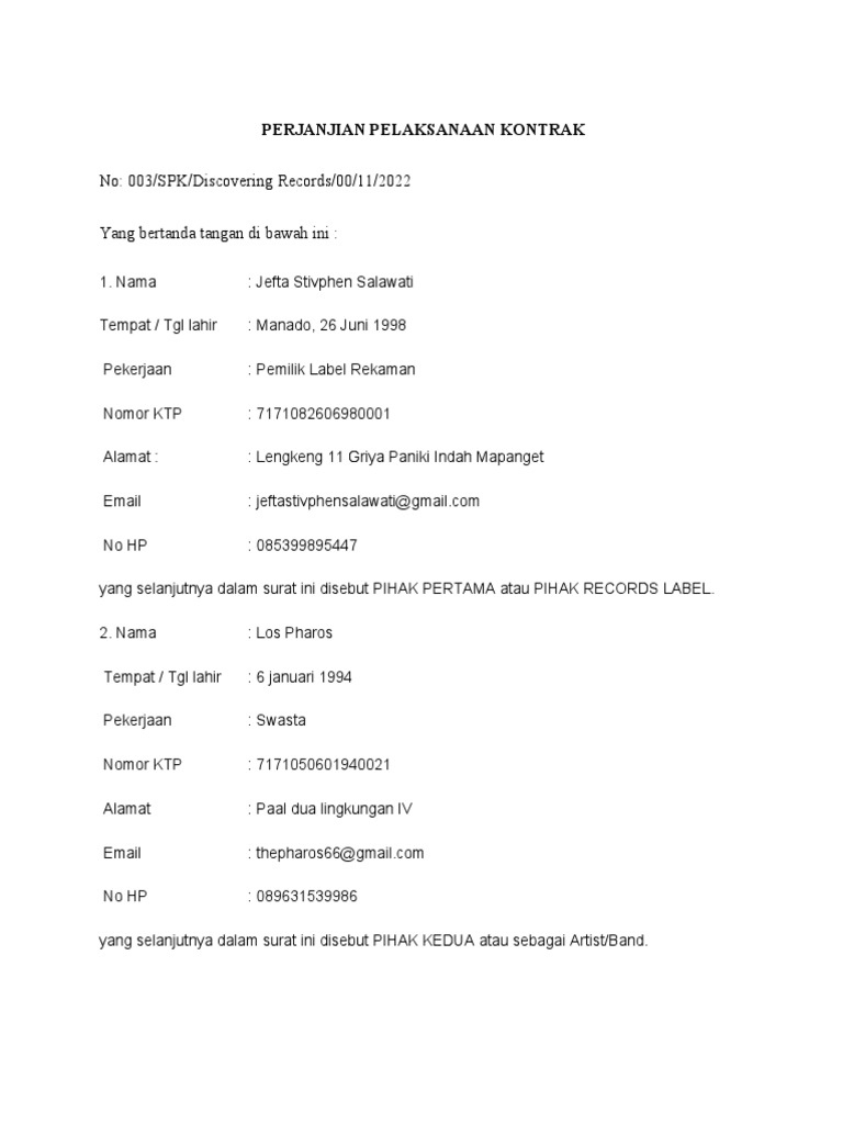 Draft SPK Discovering Records Los Pharos | PDF