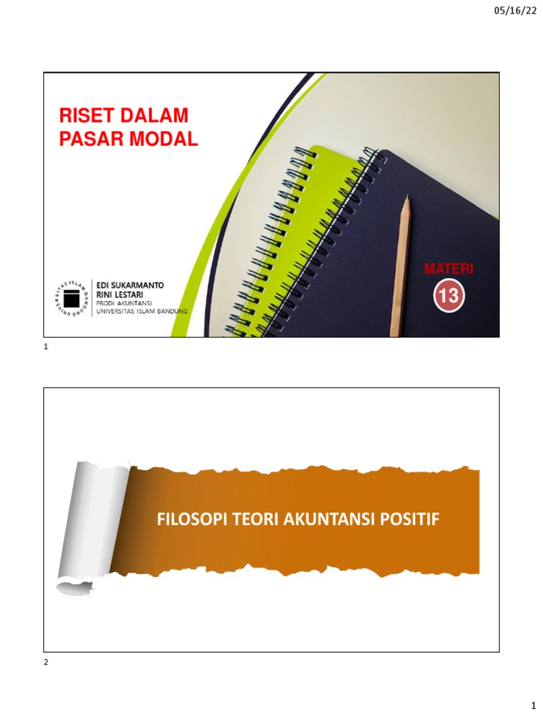 MATERI 13 - Riset Pasar Modal | PDF