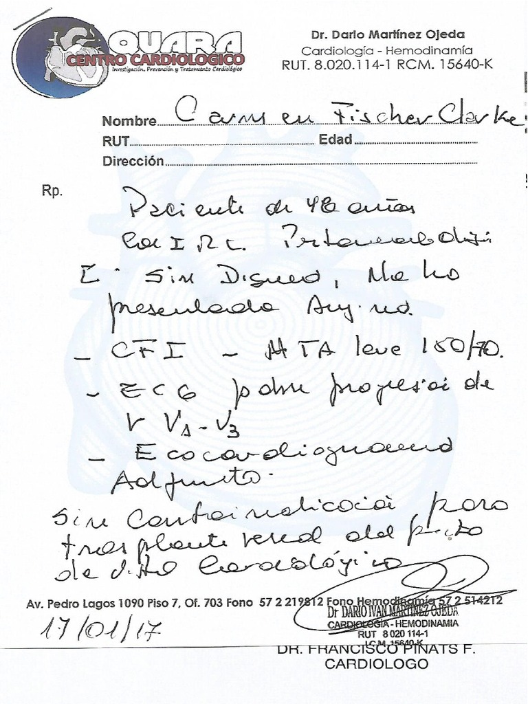 Informe Cardiólogo | PDF