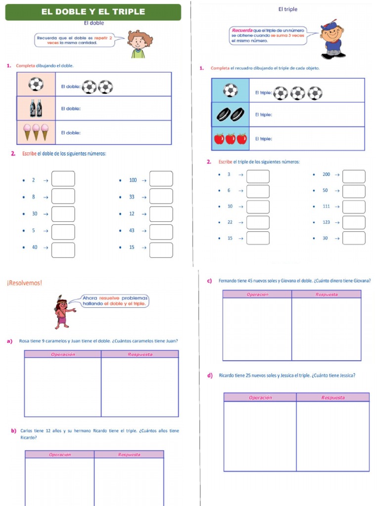 Ficha Doble y Triple | PDF