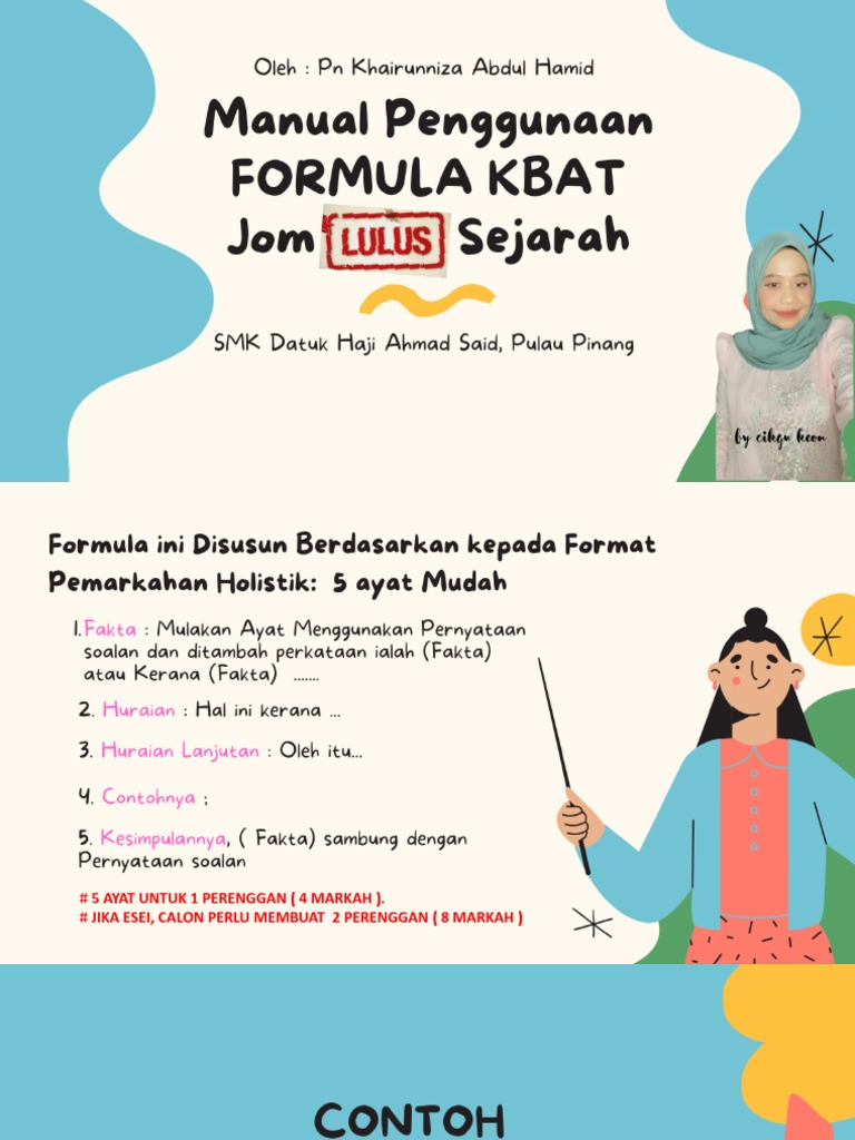 MANUAL PENGGUNAAN FORMULA KBAT | PDF