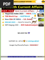 Top 100 Current Affairs 2025 Quiz | PDF