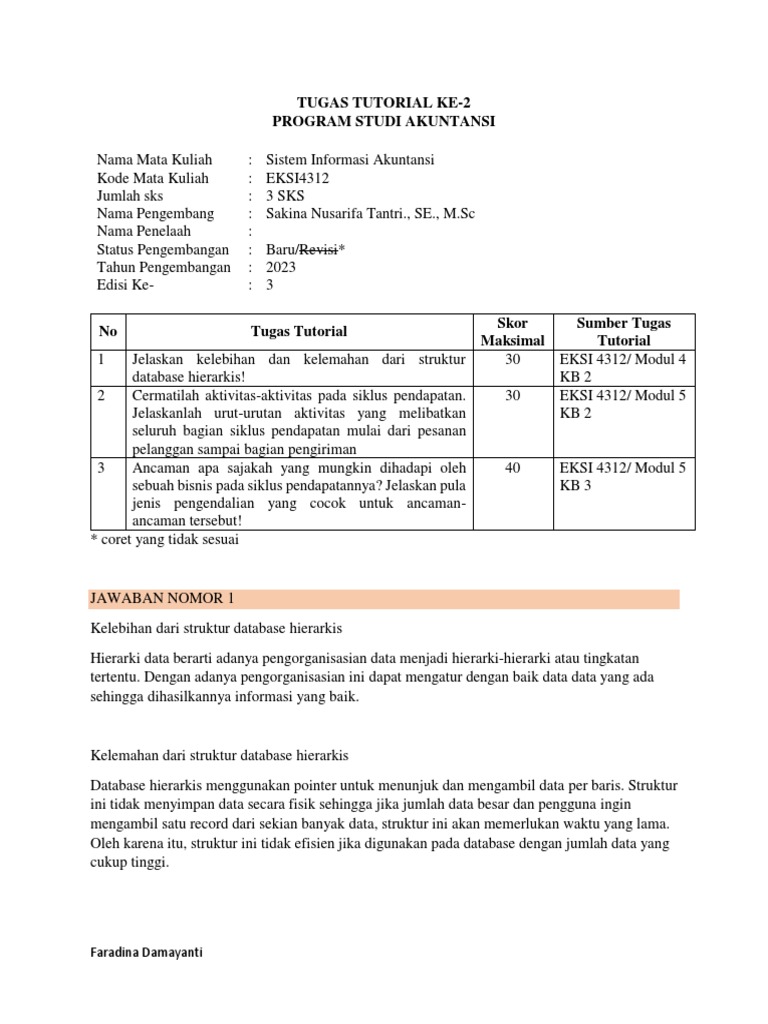 Faradina Damayanti - TUGAS TUTORIAL SIA | PDF