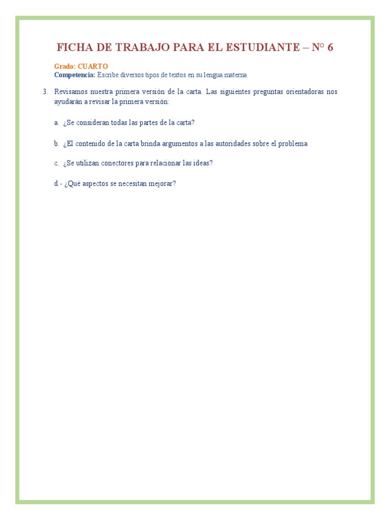 FICHA N°6-COM-EXP 5-SEMANA 2 | PDF