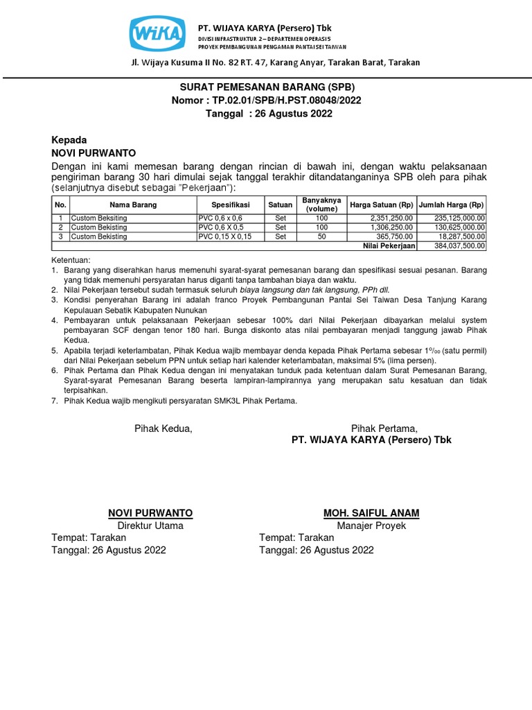 Harsat Pembuatan Bekisting Teknolit | PDF