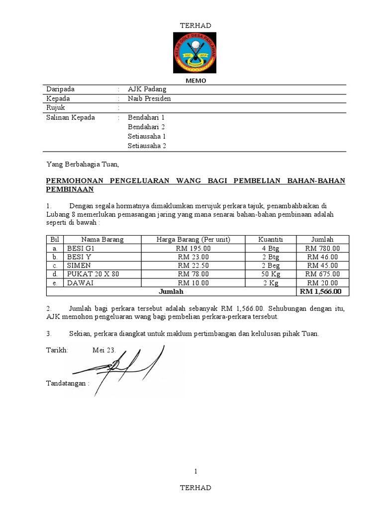 Memo Klaim (2) | PDF