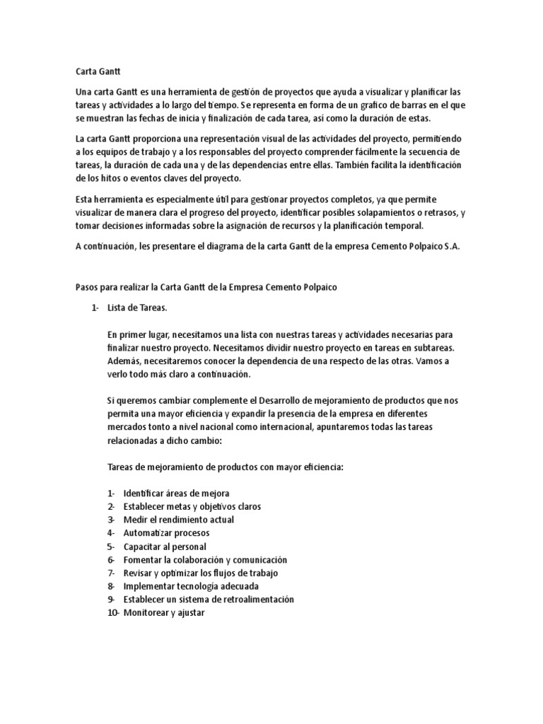 Cómo hacer una carta Gantt en Word | PDF | Negocios