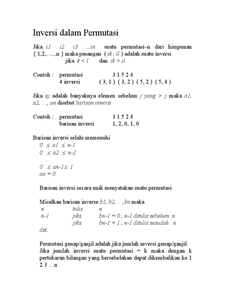 Invers Permutasi | PDF