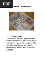 Parts of a Newspaper Explained | PDF | Newspapers | News