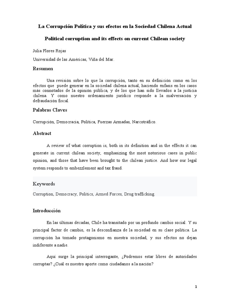 Paper Julia Flores | PDF | Corrupción política | Gobierno