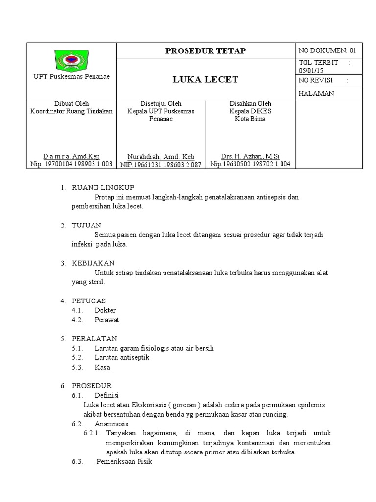 Sop Luka Lecet | PDF