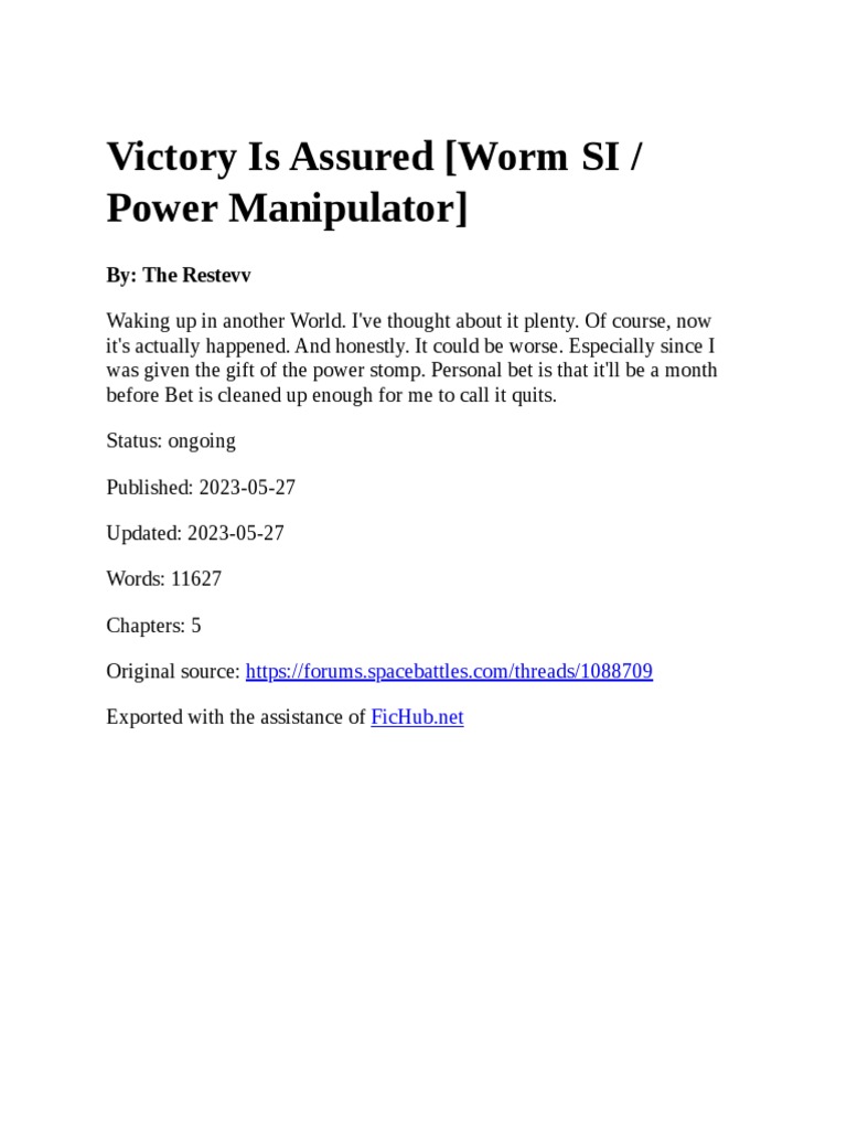 Victory Is Assured Worm SI Power Manipulator by The Restevv-Zdtqwu8q | PDF