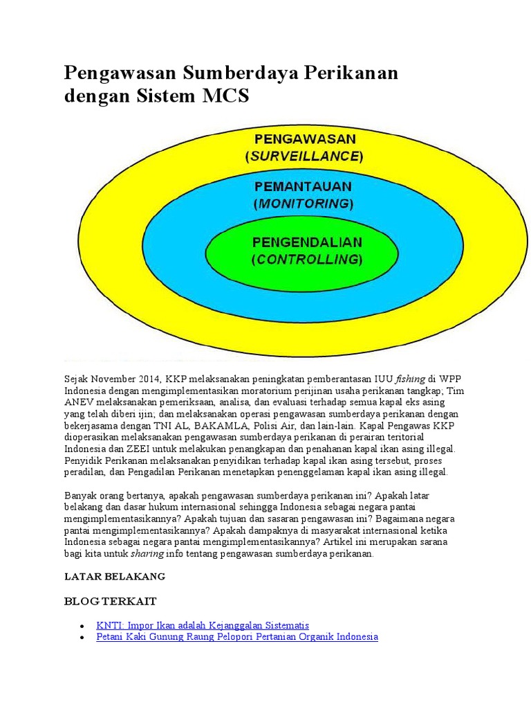 Pengawasan Sumberdaya Perikanan Dengan Sistem MCS | PDF | Teknologi & Rekayasa
