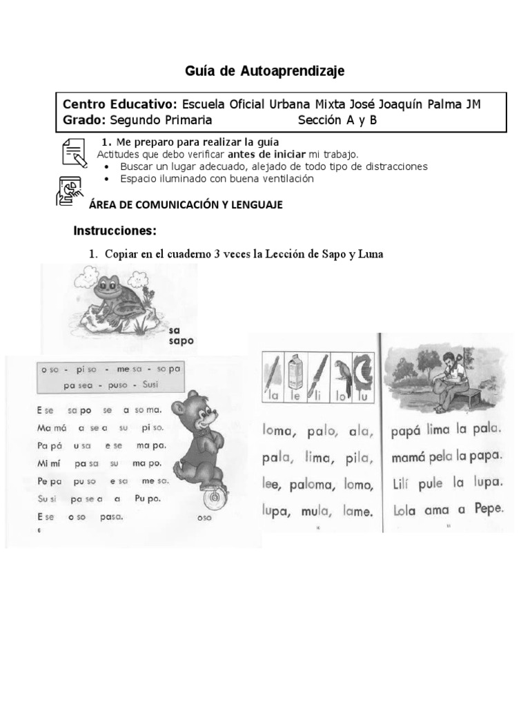 Guía de Segundo Primaria | PDF