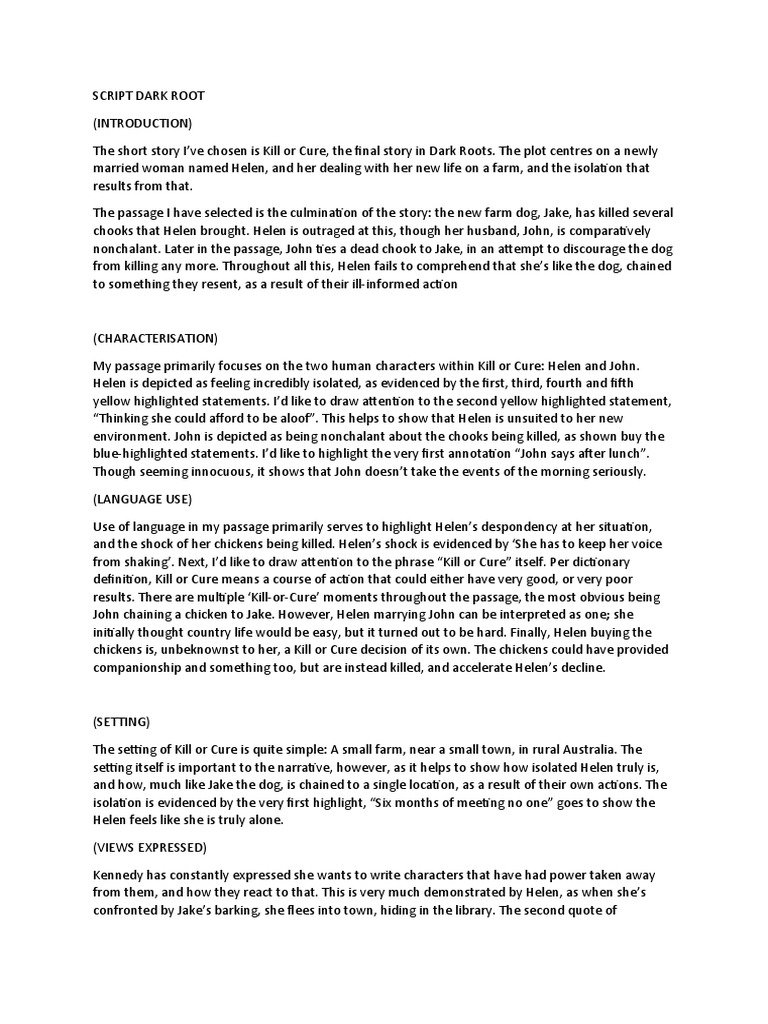 Kill or Cure Script | PDF | Self-Improvement | Mystery, Thriller & Crime Fiction