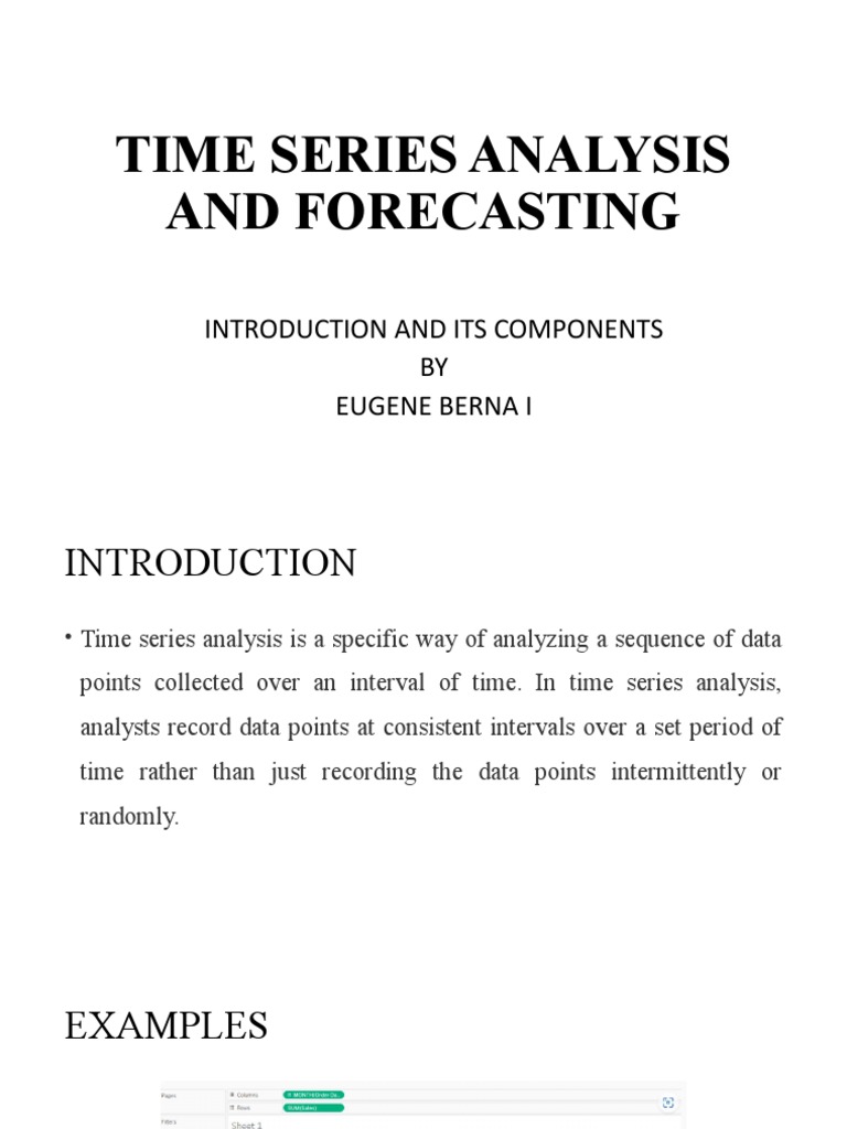 Time Series Analysis Overview Pdf Technology Engineering