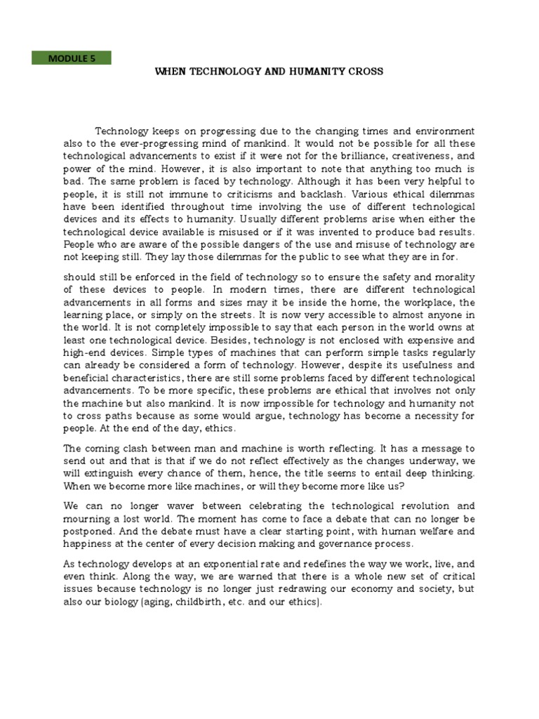 MODULE-5-when-technology-humanity-cross | PDF | Human | Cognitive Science