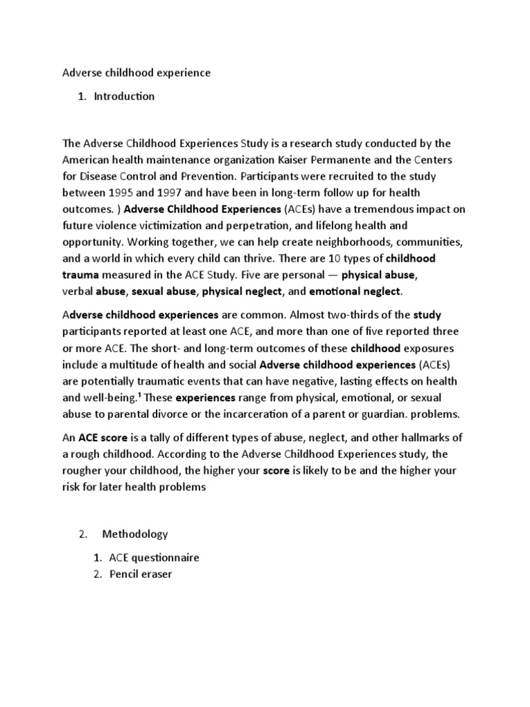 Adverse Childhood Experience | PDF