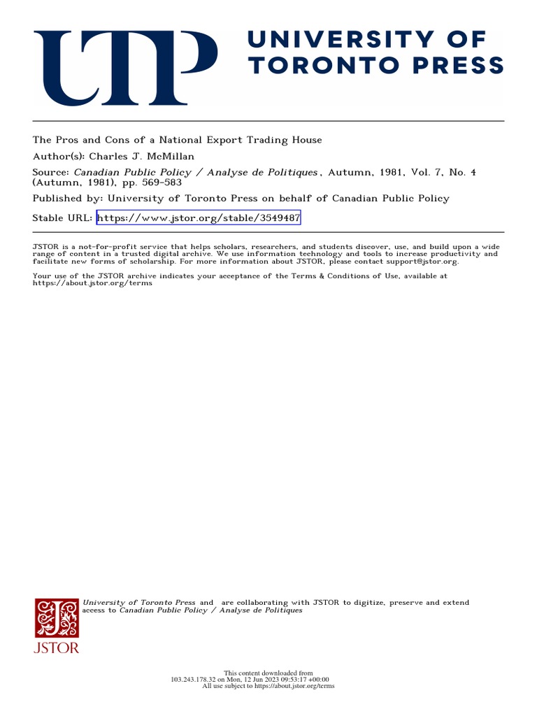 PAPER - The Pros and Cons of A National Export Trading House | PDF ... PAPER - The Pros and Cons of A National Export Trading House | PDF ...