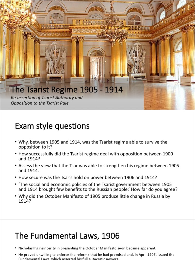 Tsarist Regime: Authority and Opposition | PDF | Politics