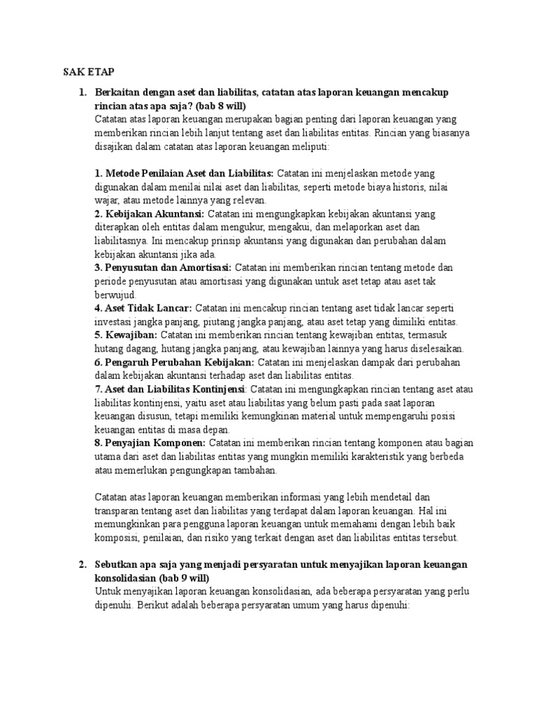 Pertanyaan Sak | PDF