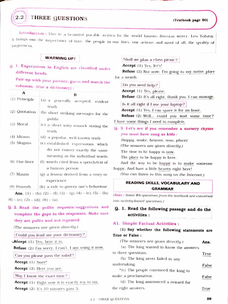 10th-english-lesson-2.2 | PDF