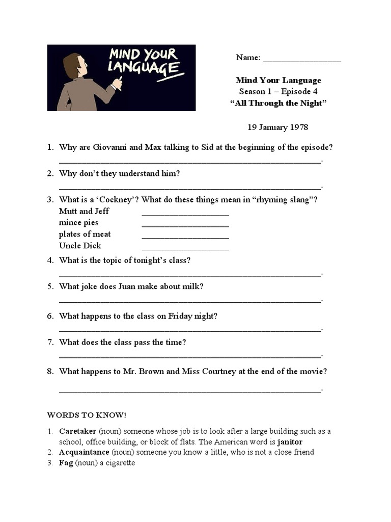 Mind Your Language | PDF