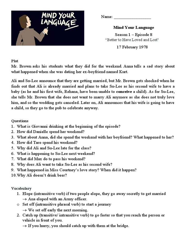 Mind Your Language | PDF