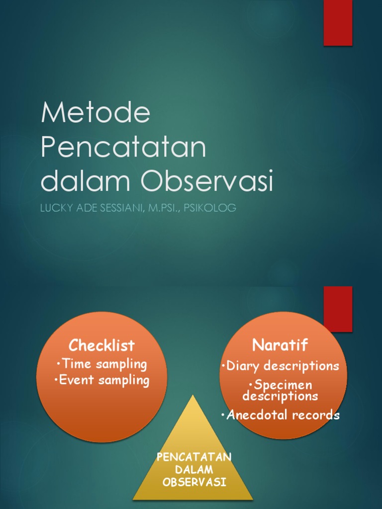 #4 Metode Pencatatan DLM Observasi | PDF
