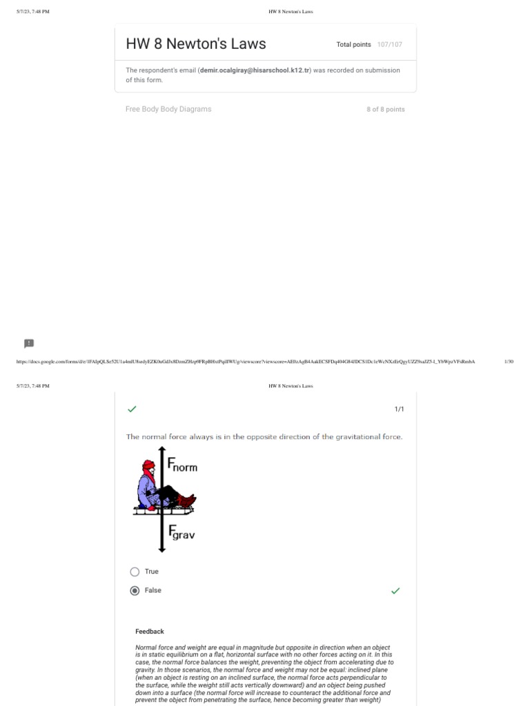 HW 8 Newton's Laws | PDF