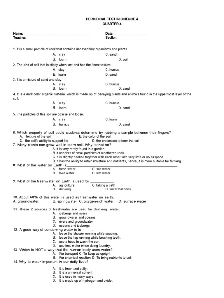 Scie 4 | PDF | Water | Soil