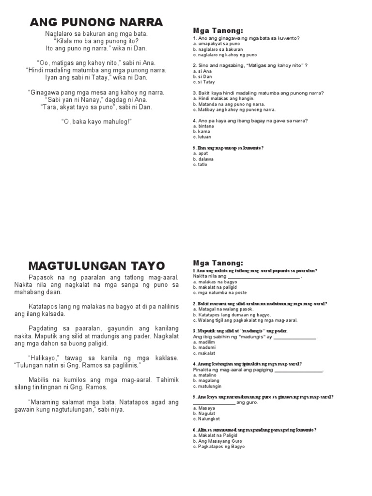 Panapos Na Pagtatasa Phil IRI FIlipino | PDF