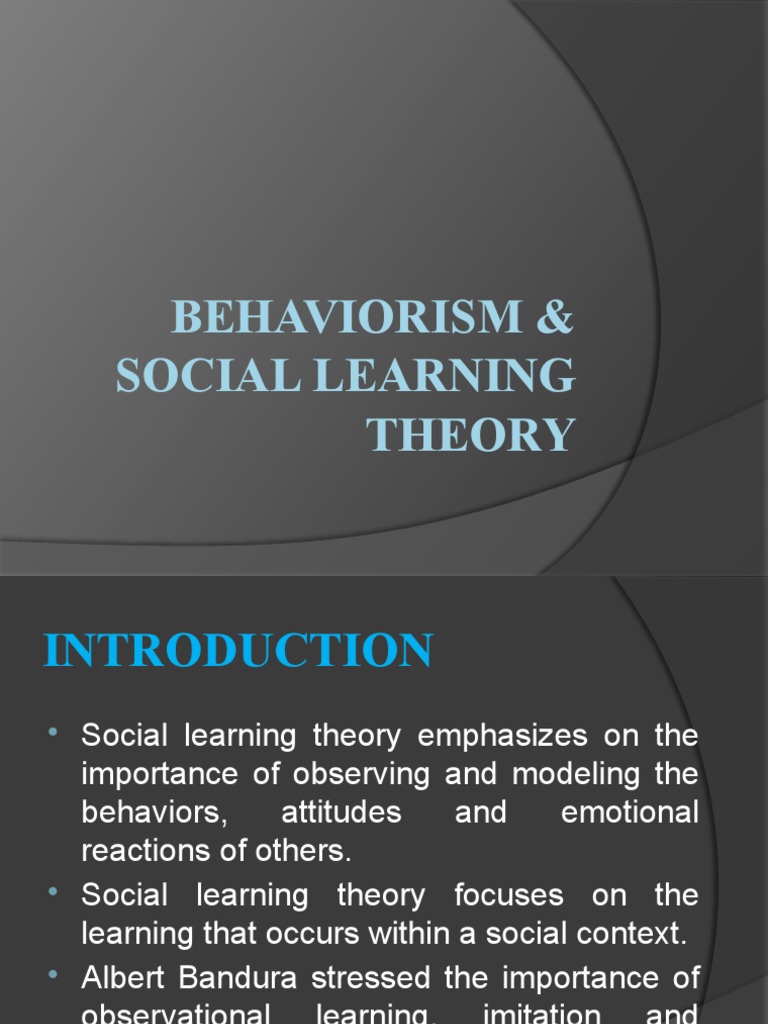 Behaviorism & Social Learning Theory | PDF | Learning | Cognitive Science