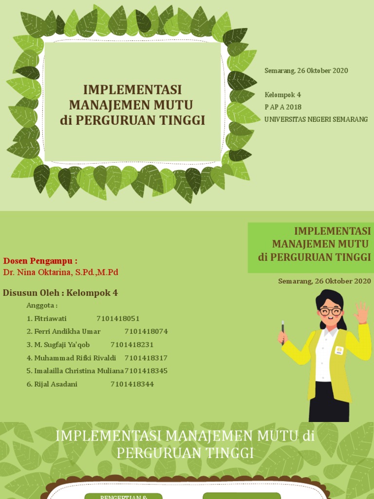 Power Point Implementasi Manajemen Mutu Perguruan Tinggi | PDF | Pengembangan Diri
