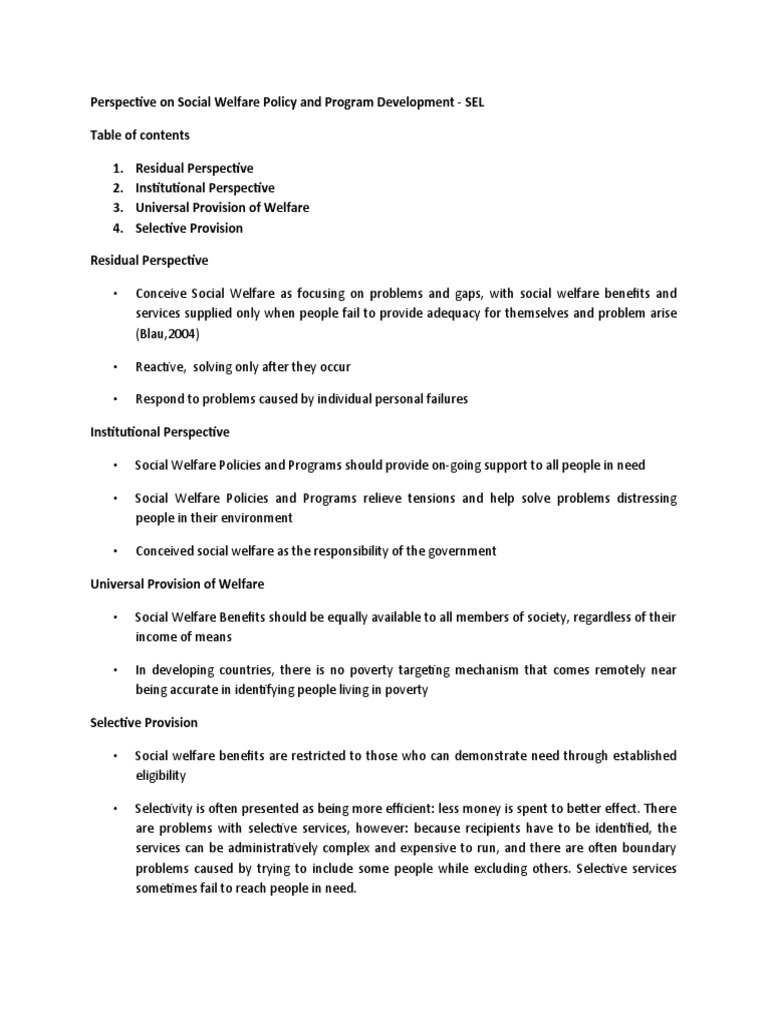 SWPP Perspectives | PDF | Welfare | Poverty