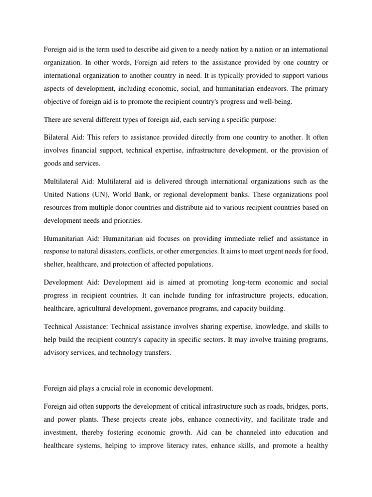 Foreign Aid | PDF | Aids | Development Aid