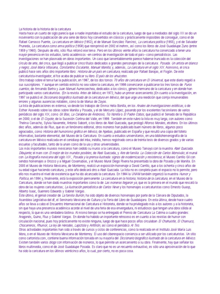 La Historia de La Historia de La Caricatura | PDF | Caricatura | México