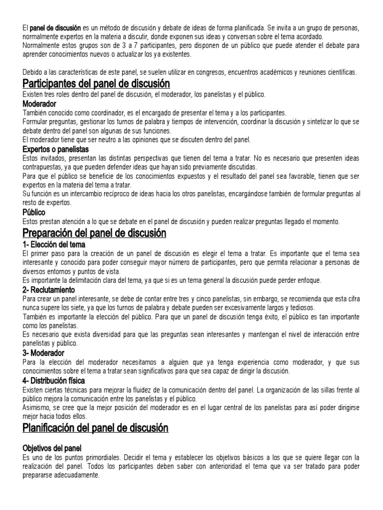 Imágenes de Panel de Discusión | PDF | Comunicación humana