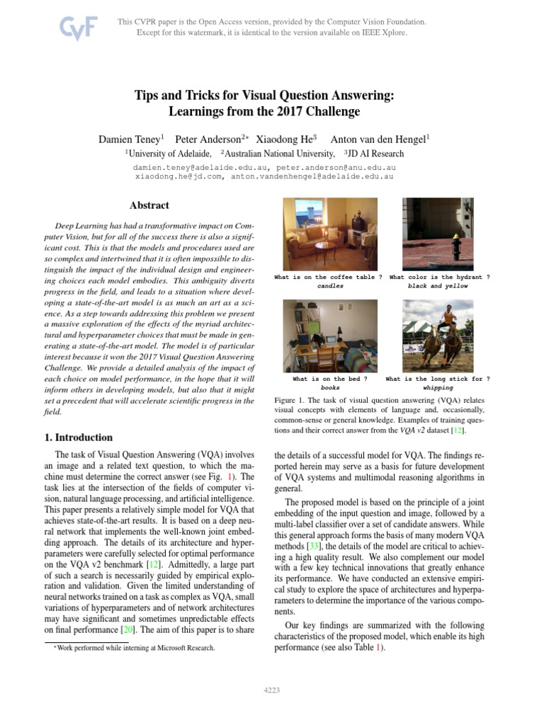 Teney Tips and Tricks CVPR 2018 Paper | PDF | Deep Learning | Cognitive ...