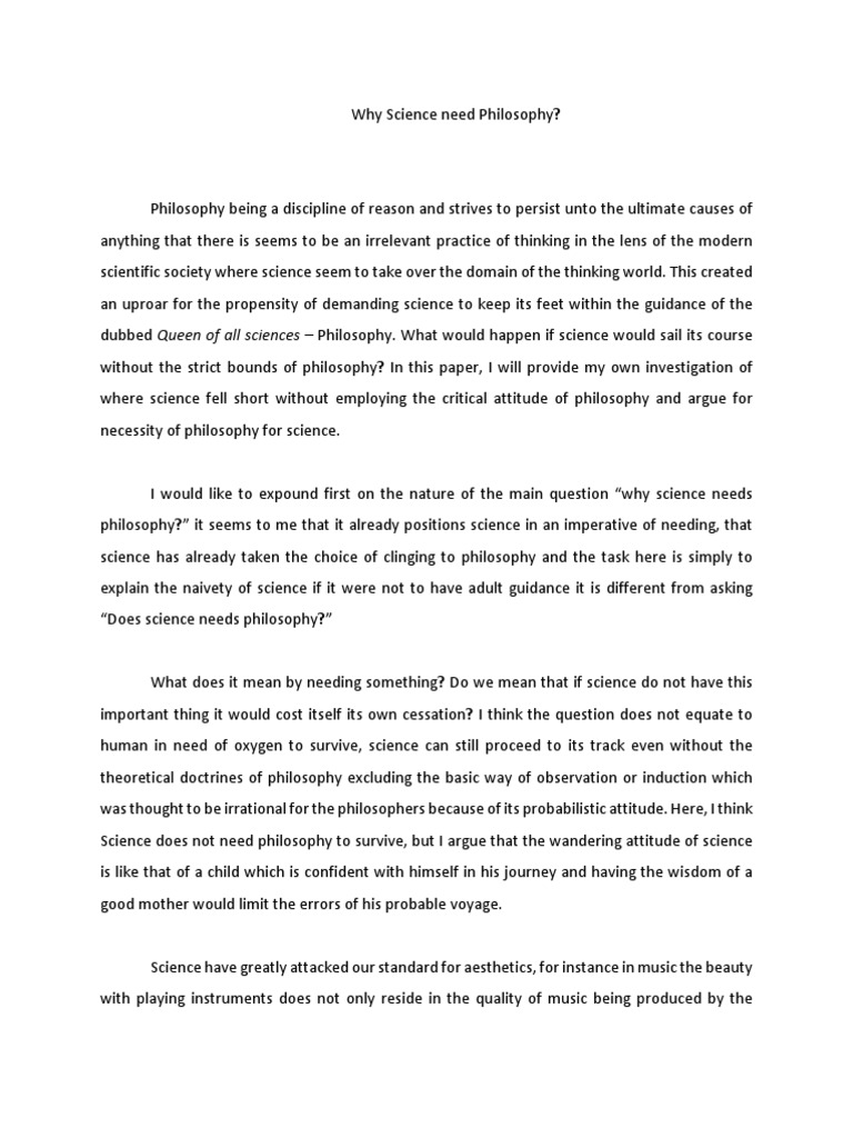The Necessity of Philosophy in Science | PDF | Science | Intelligence ...