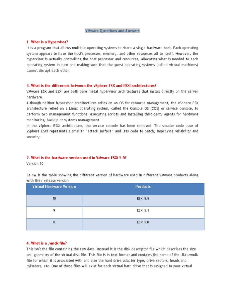 VMware Questions And Answers | PDF | Virtualization | Software