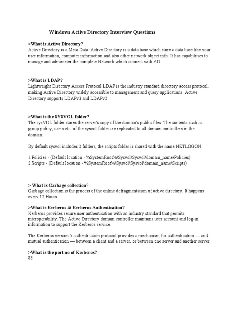 Windows Active Directory, Backup & VMWare Interview Questions | PDF | Active Directory | Backup