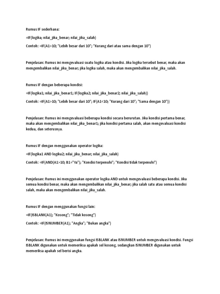 Rumus IF Excel | PDF | Metode & Bahan Ajar