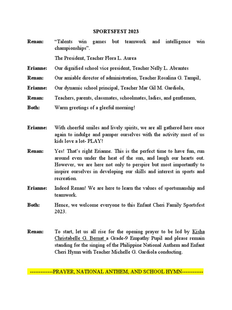 Checked-SPORTSFEST-MC-SCRIPT-2023 | PDF