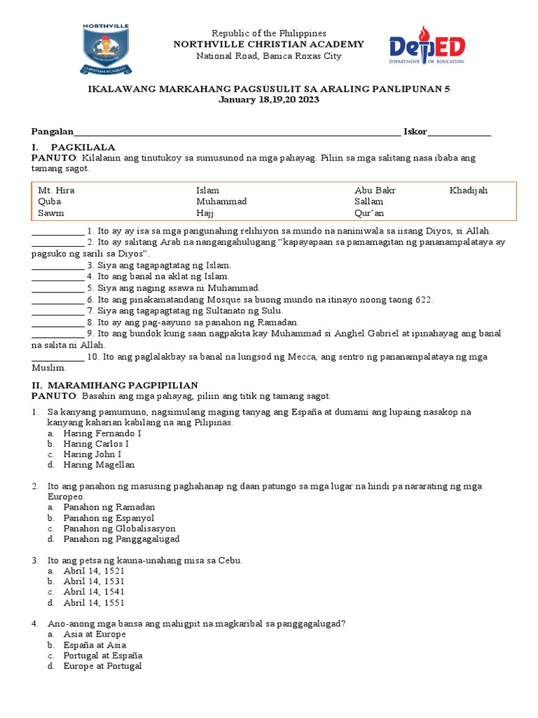 Ap 5 2ND Grading | PDF